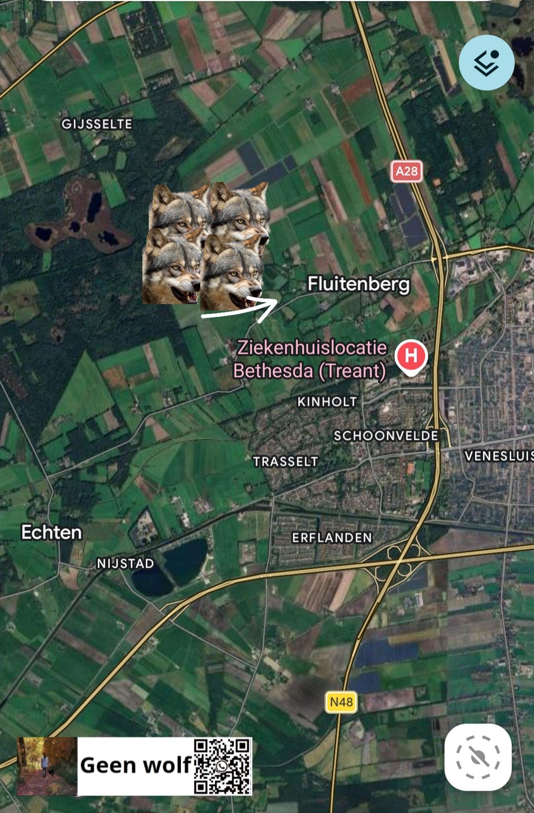 Fluitenberg Drenthe Zichtmelding 15-02-2026 09.16 uur – Geen wolf